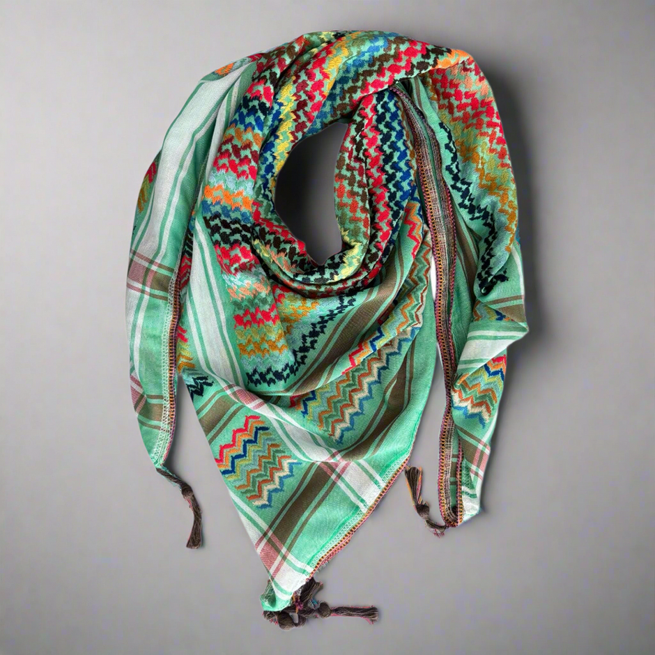 The Olive Tree - Palestinian Kufiyyas, Hand-Painted Ceramics, Tatreez.